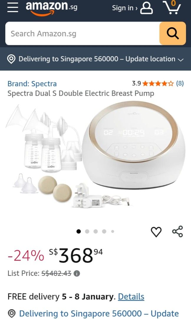 Spectra Dual Electric Breast Pump, Babies & Kids, Nursing & Feeding ...