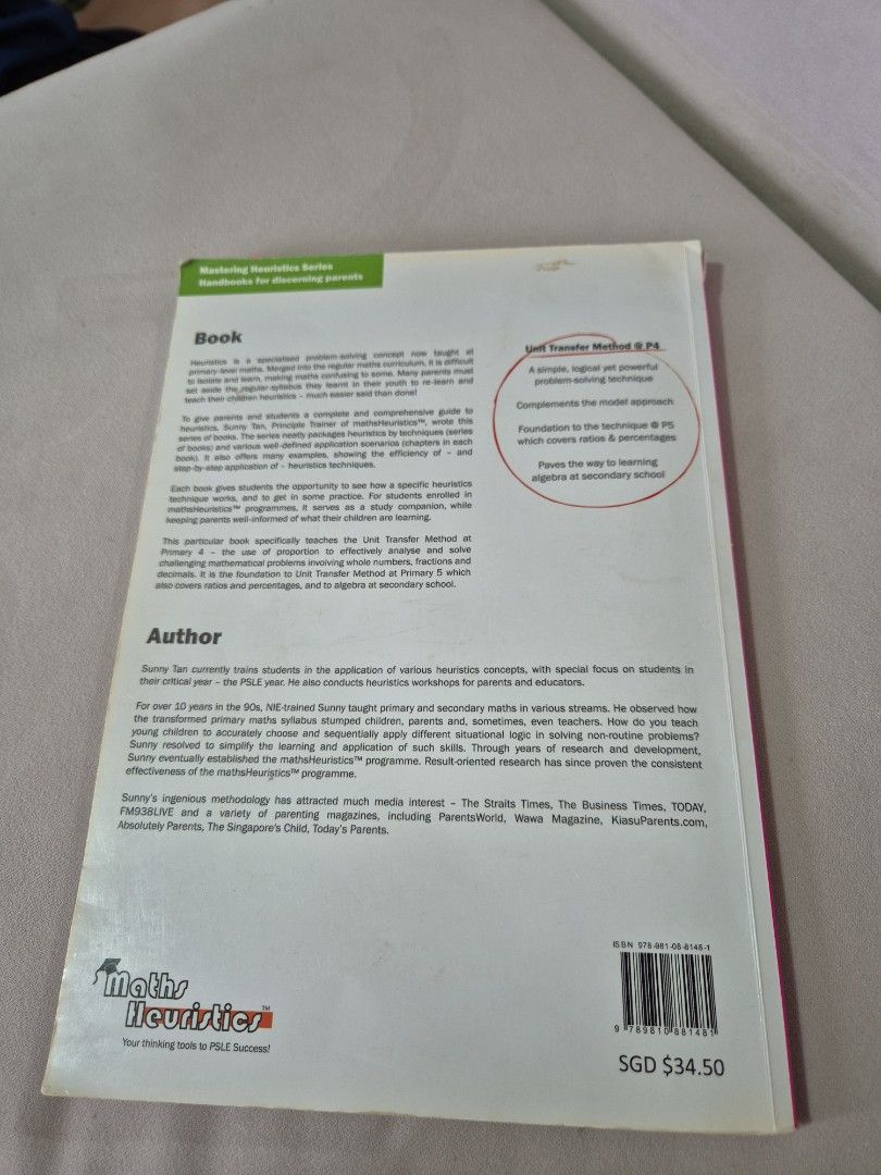 Sunny Tan Maths Heuristics 1 Unit Transfer Method Primary 4, Hobbies ...