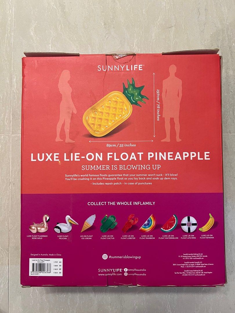 Sunnylife Luxe Lie-On Float Pineapple, Sports Equipment, Sports & Games ...