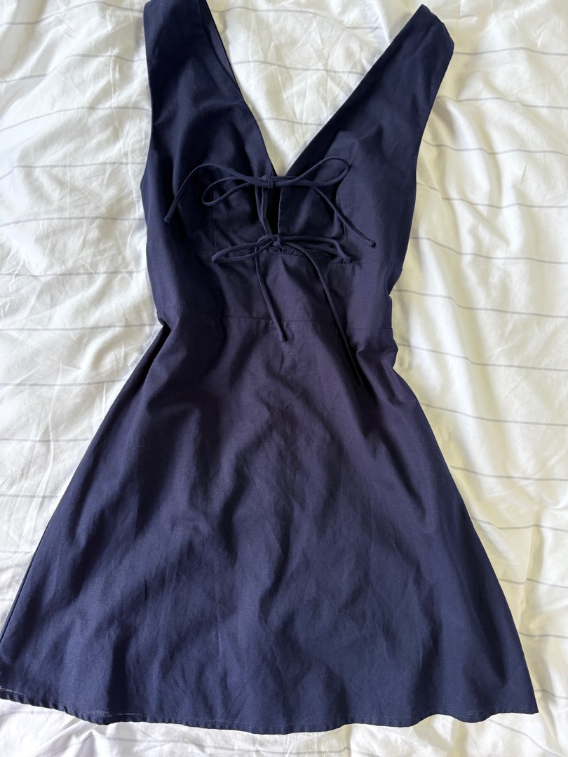 the tinsel rack navy blue mini dress, Women's Fashion, Dresses & Sets ...