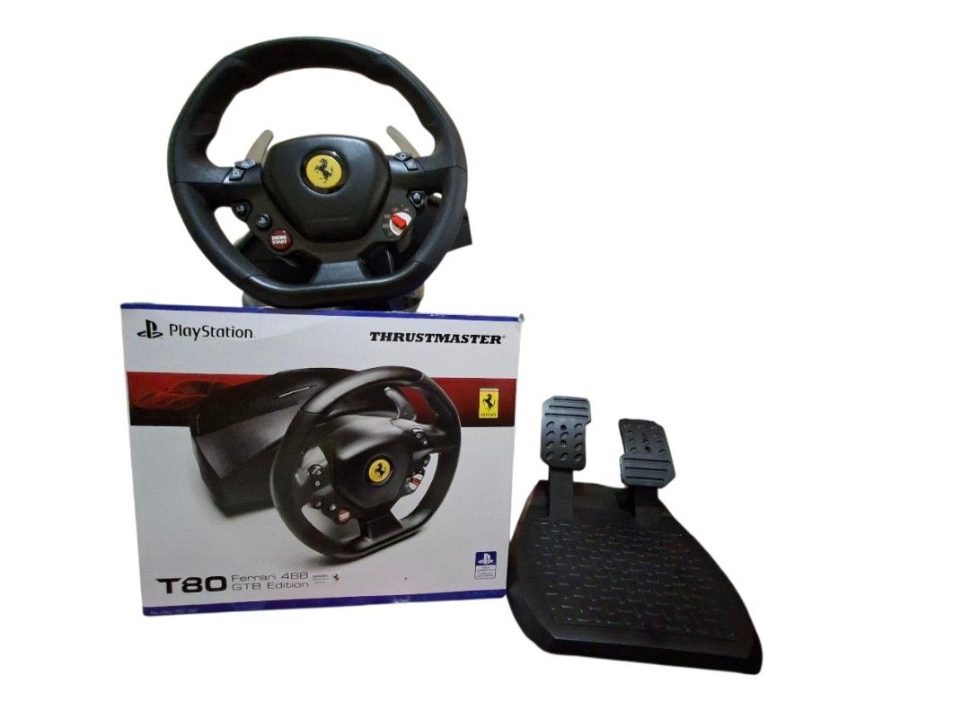 Thrustmaster T80 Ferrari Racing Wheel, Video Gaming, Gaming Accessories ...