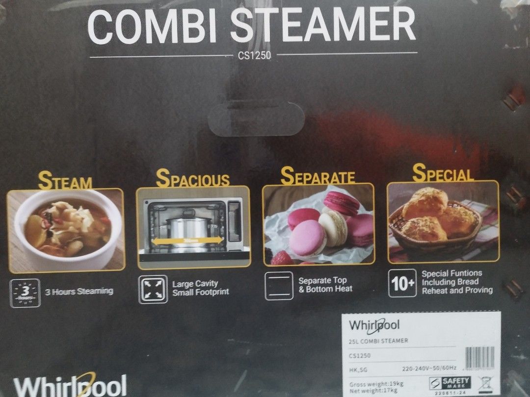 Whirlpool 4S mini Combi Steamer CS1250, TV & Home Appliances, Kitchen ...