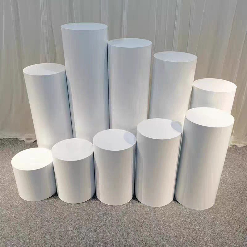 White Round Display Pedestals Podium Stand Platform small stage ...