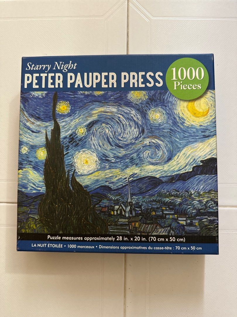 1000 Piece Puzzle (Starry Night) Vincent Van Gogh, Hobbies & Toys, Toys ...