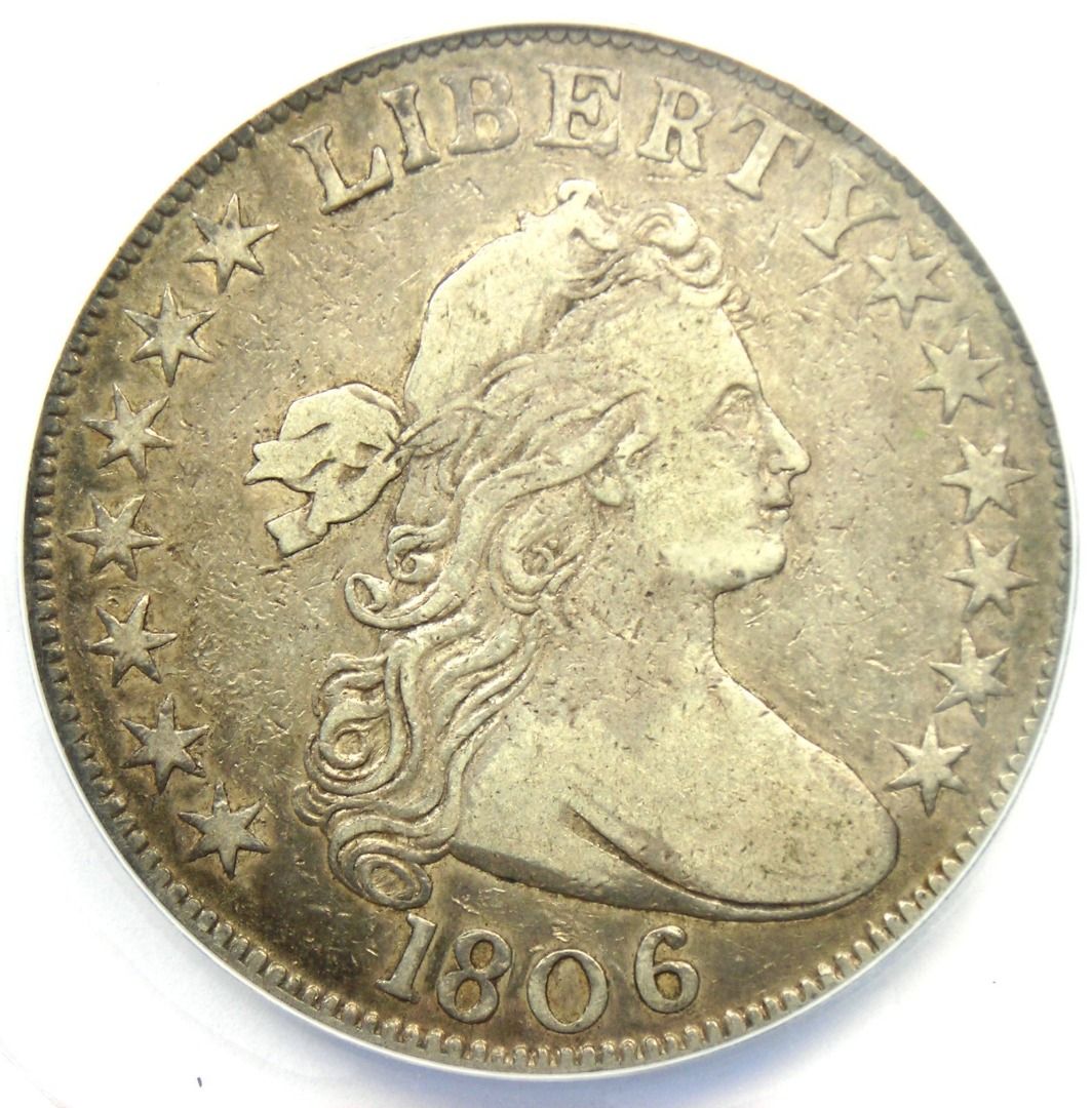 1806 Draped Bust Half Dollar 50C Coin Certified ANACS VF30, Hobbies ...