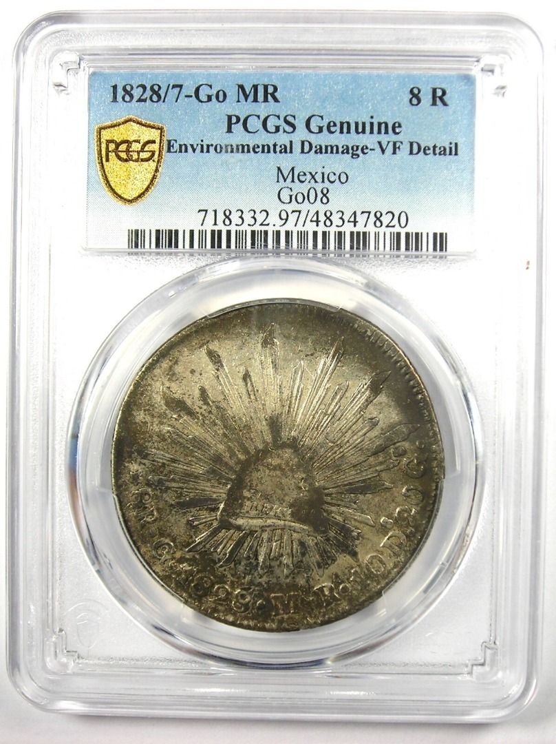 1828 7-Go MR 8 Reales Silver Coin PCGS Certified Rare, Hobbies & Toys ...