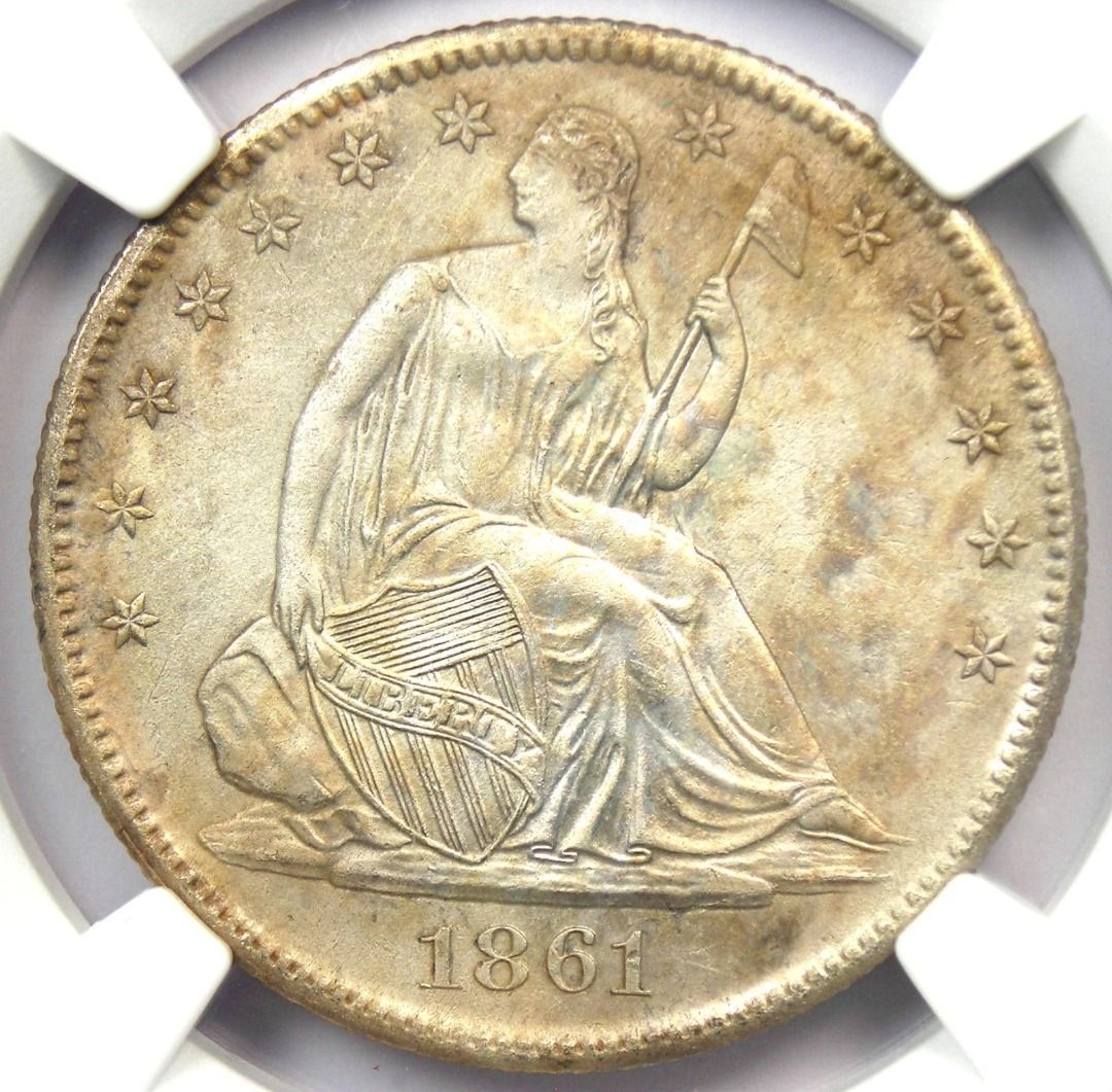 1861-O Seated Liberty Half Dollar 50C NGC Certified, Hobbies & Toys ...