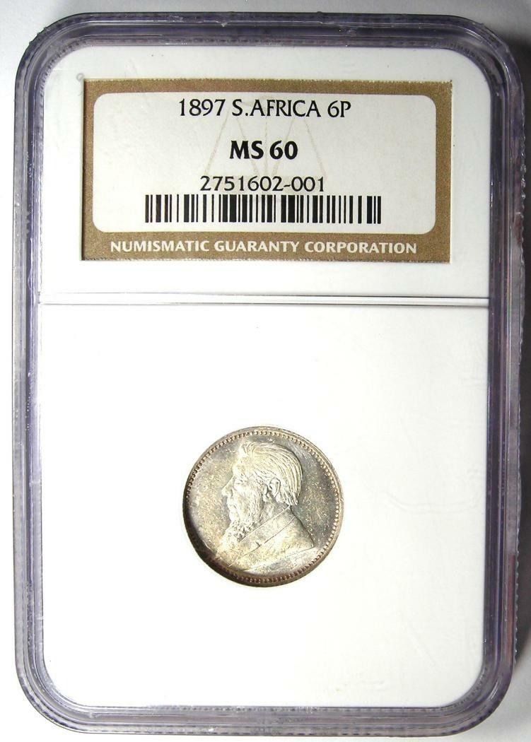 1897 6P South Africa Zar Coin NGC MS60 UNC Rare, Hobbies & Toys ...