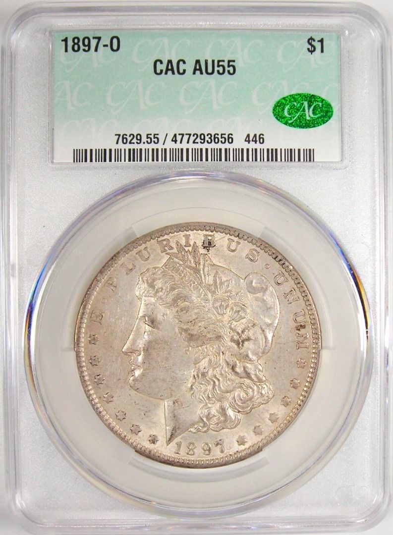 1897 O Morgan Silver Dollar $1 CACG AU55 CAC, Hobbies & Toys ...