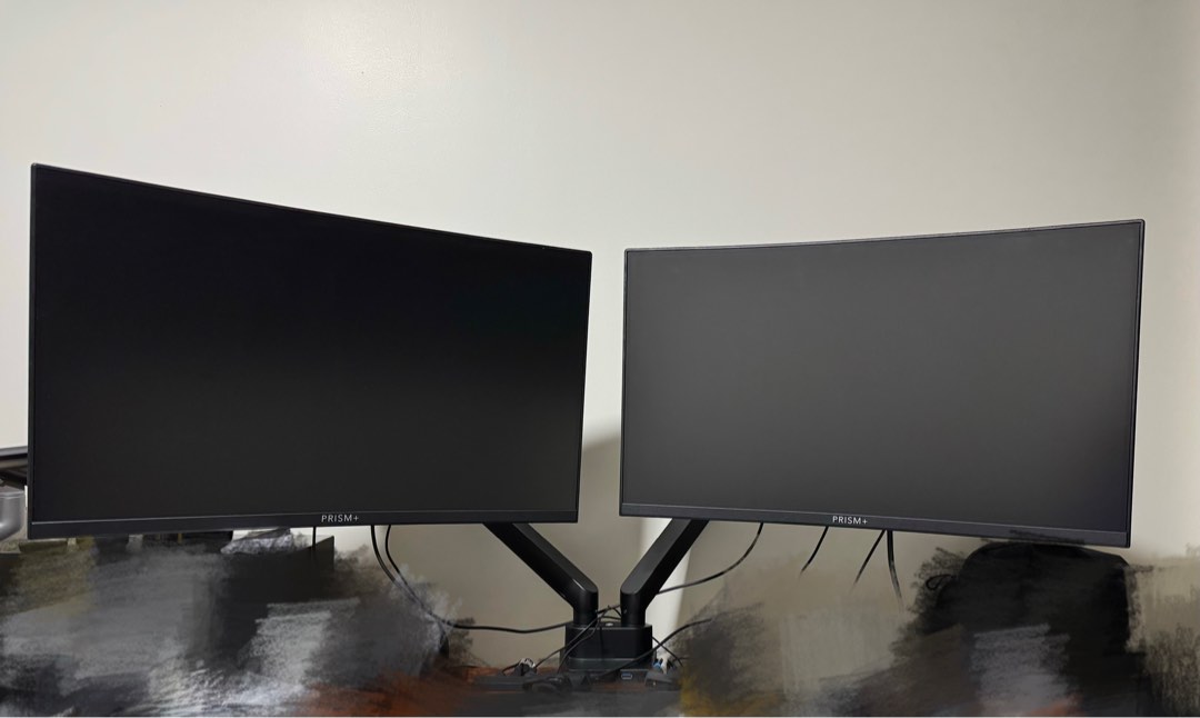 2 x PRISM+ C270 + Arc Stealth Dual VESA Monitor Arm, Computers & Tech ...