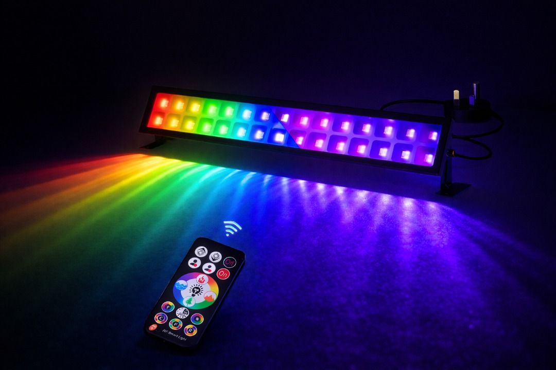 48W RGB+UV Lightbar, IP66 Waterproof Black Light with Remote Control ...