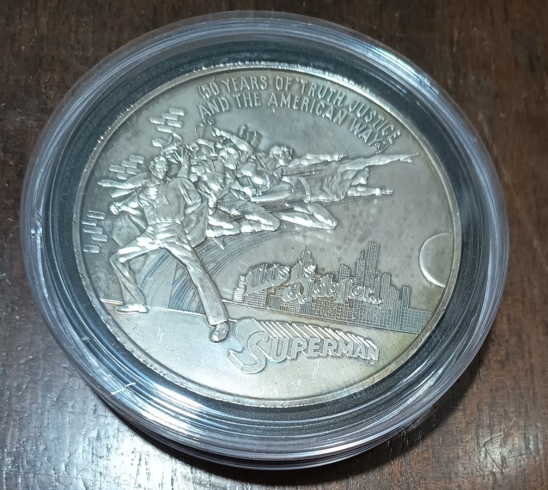 50 th Birthday of Superman 1988-12 oz .999 Silver Coin, Hobbies & Toys ...