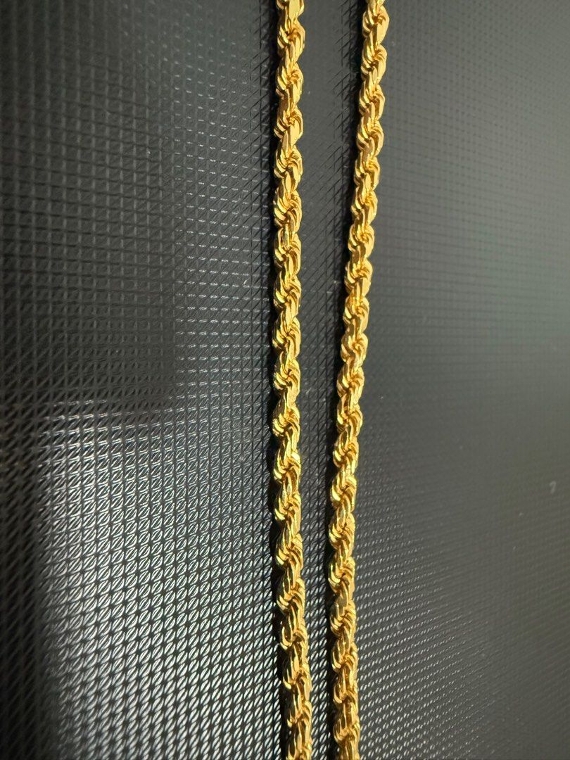 916 Diamond Cut Rope Chain, Men's Fashion, Watches & Accessories ...