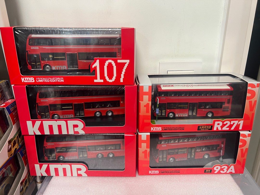 九巴 1/76 KMB Volvo Wrightbus AVBWU Streetdeck Euro VI 紅巴 三軸 及 兩軸 系列 巴士模型 ...