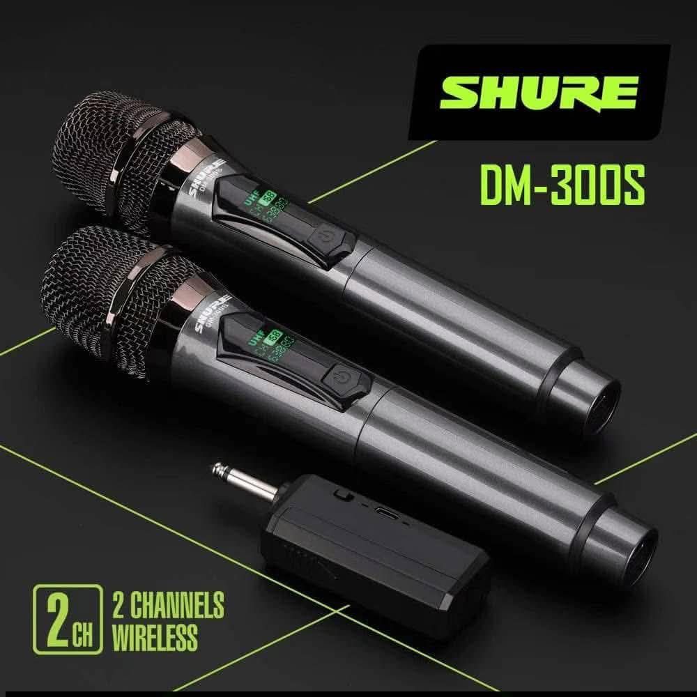 🌟 SHURE DM-300S Professional Rechargeable Two Pcs Wireless Microphone ...