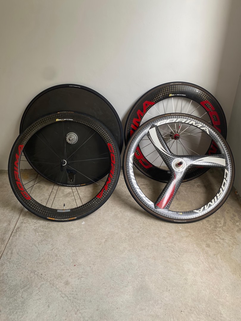 Authentic Corima track wheelset disc wheel trispoke 3 spoke carbon ...