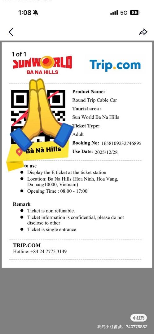 Ba na hill sun world ticket, include cable car, Tickets & Vouchers ...