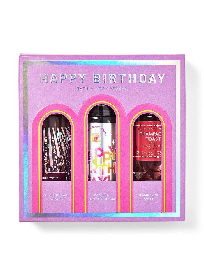 Bath & body works Birthday Fine Fragrance Mist Trio Mini Gift Box Set ...