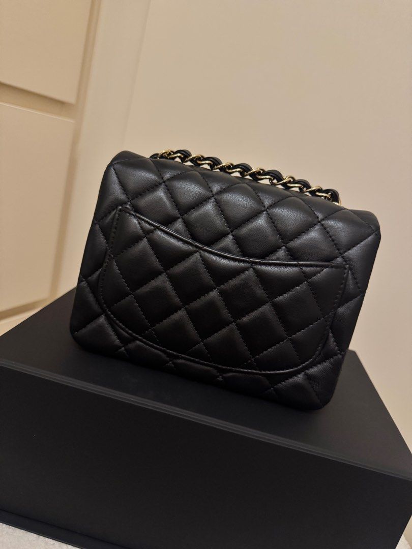 Chanel Classic Flap Mini Square Black, Luxury, Bags & Wallets on Carousell