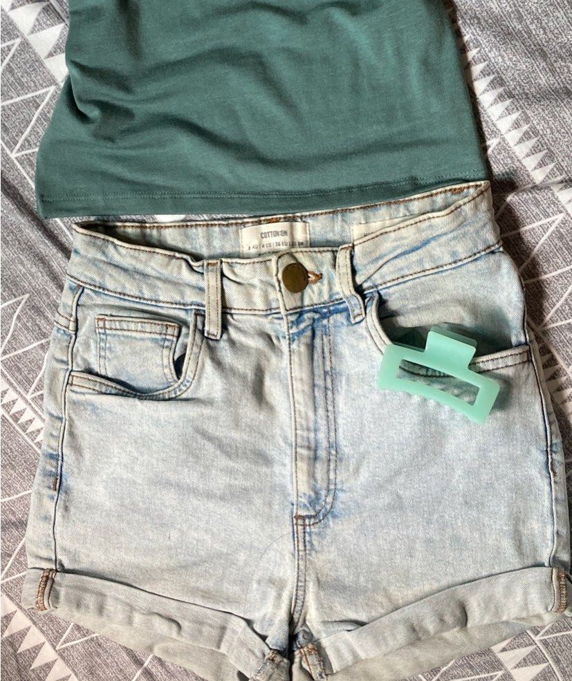 Cotton On High Rise Denim Shorts (freebies include 😝), Women's Fashion ...