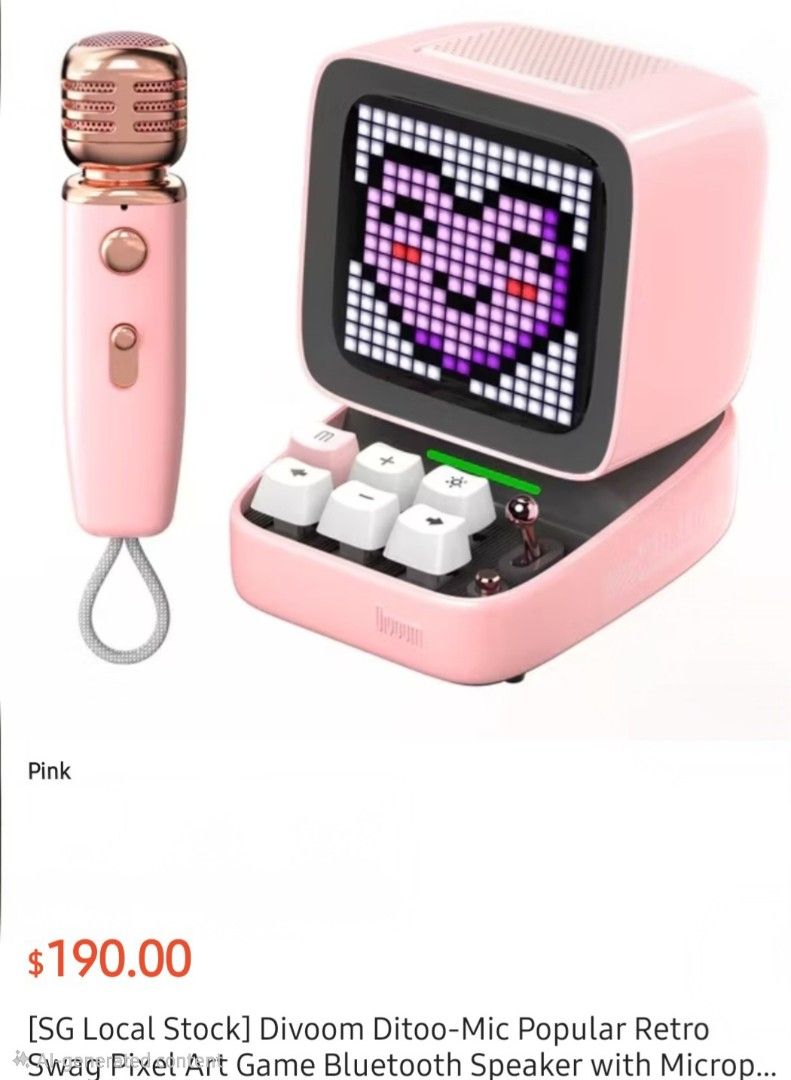 Divoom Ditoo-Mic Retro Pixel Art Bluetooth Speaker, Audio, Soundbars ...