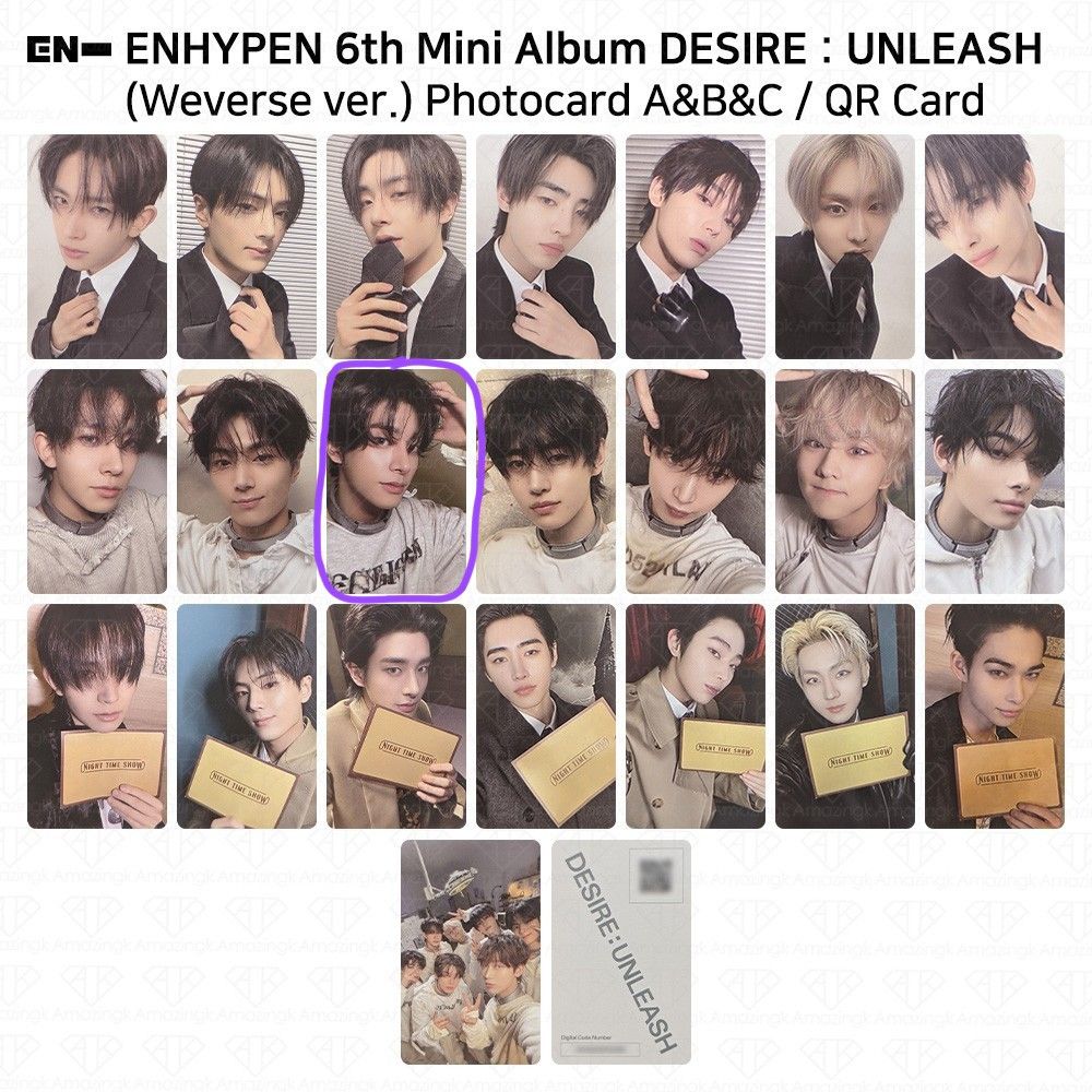 ENHYPEN Desire Unleash Weverse Album Jake Pc photocard group pcqr code ...