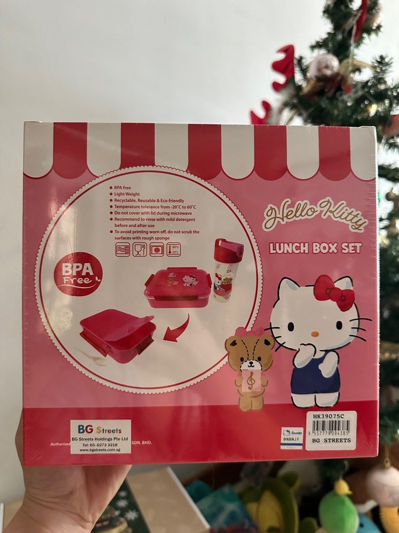 Hello Kitty lunch box with BPA free tumbler combo set, Furniture & Home ...