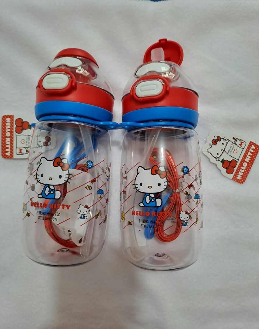 Hello Kitty Water Bottle with Straw, Furniture & Home Living ...