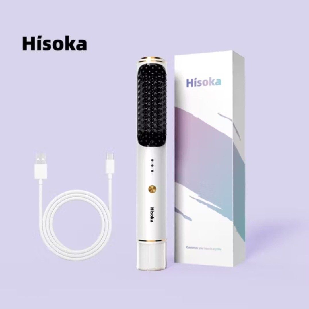 Hisoka Cordless Hair Straightener Comb - White, Beauty & Personal Care ...