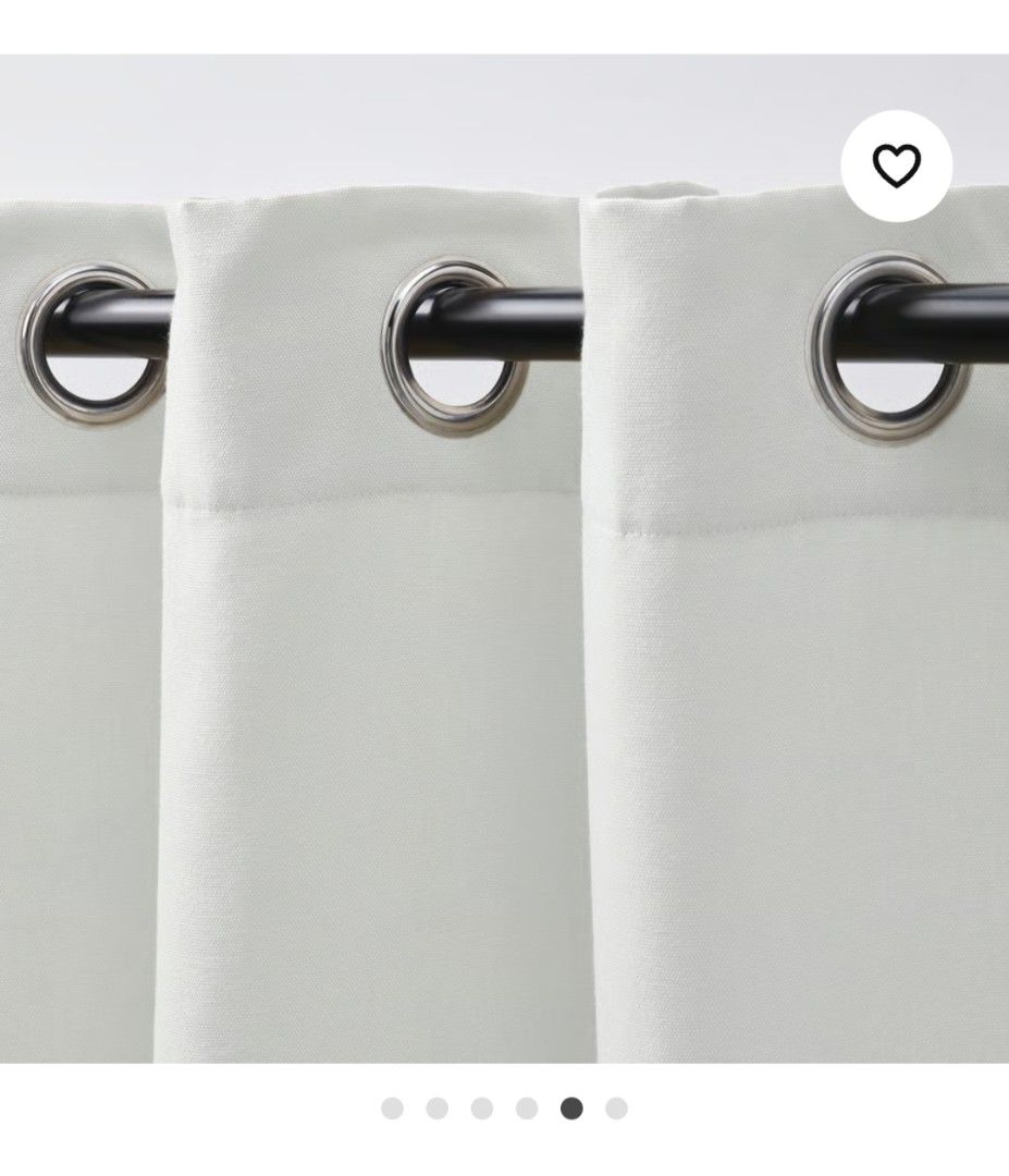 IKEA White Eyelet Curtains - 250cm x 145cm, Furniture & Home Living ...