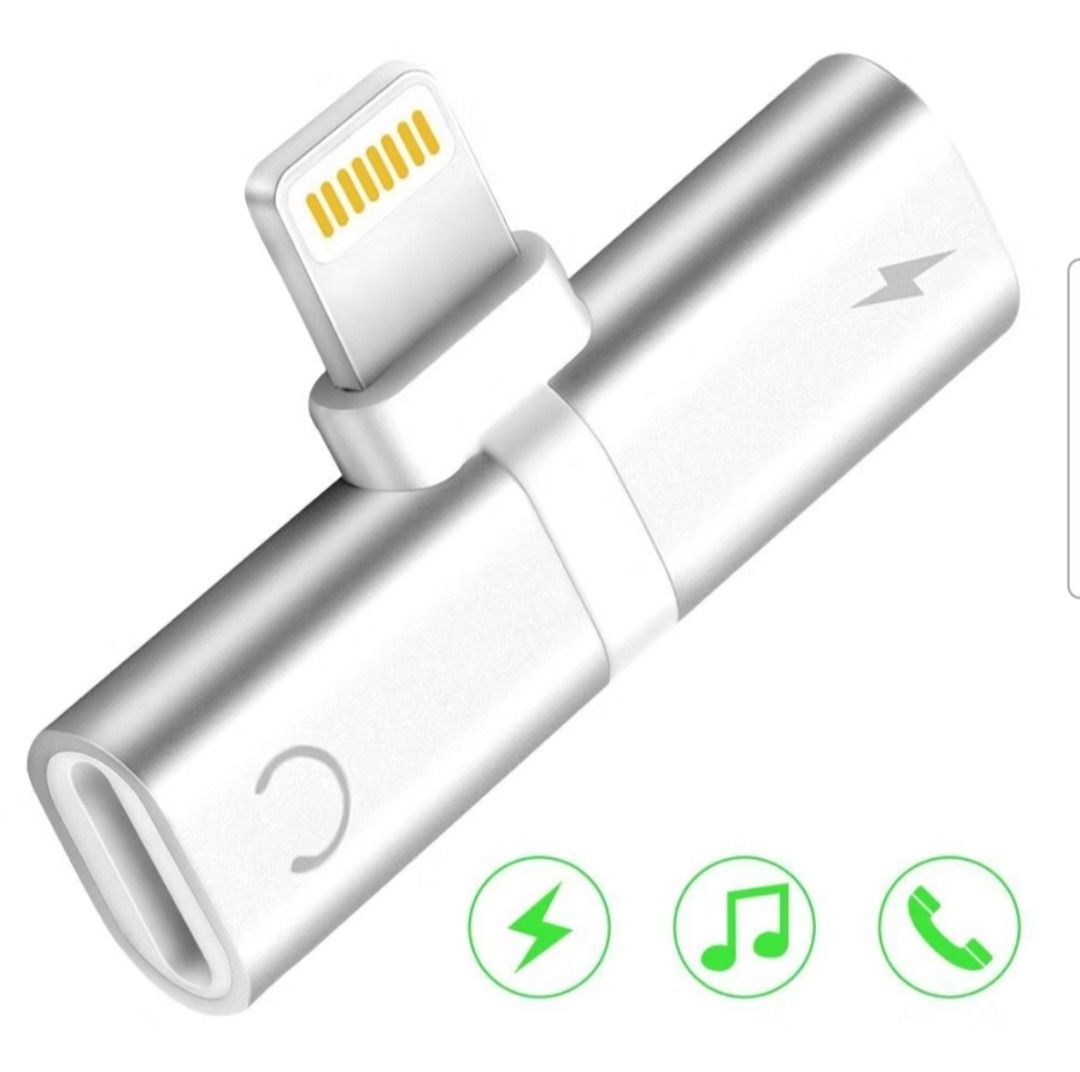 Lightning to 3.5mm Headphone Jack & Charger Adapter, Mobile Phones ...