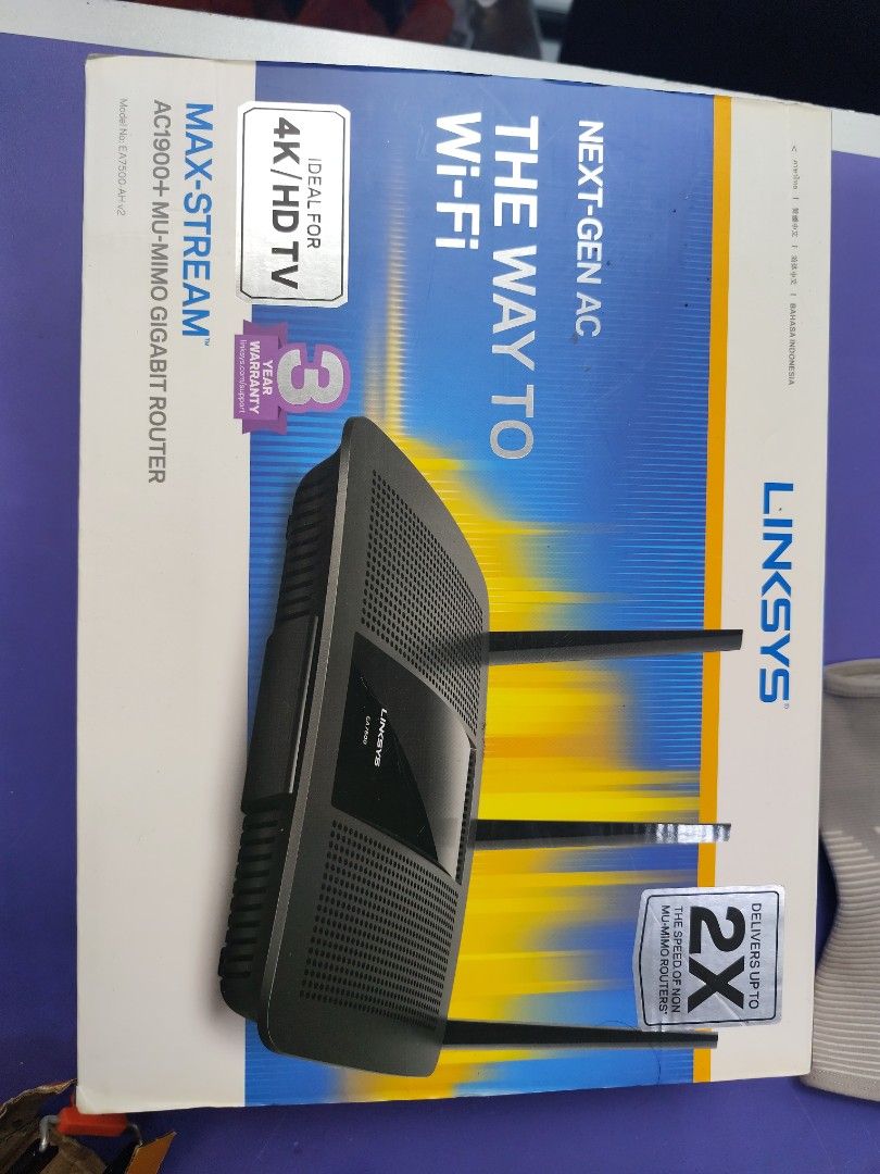 Linksys AC1900+ Max-Stream MU-MIMO Gigabit Router, Computers & Tech ...