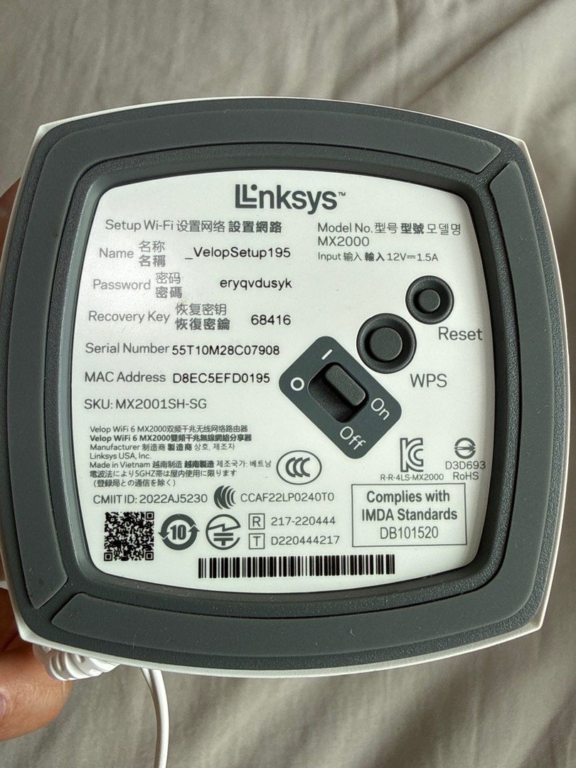 Linksys MX2000 Velop Setup Wi-Fi Router, Computers & Tech, Parts ...