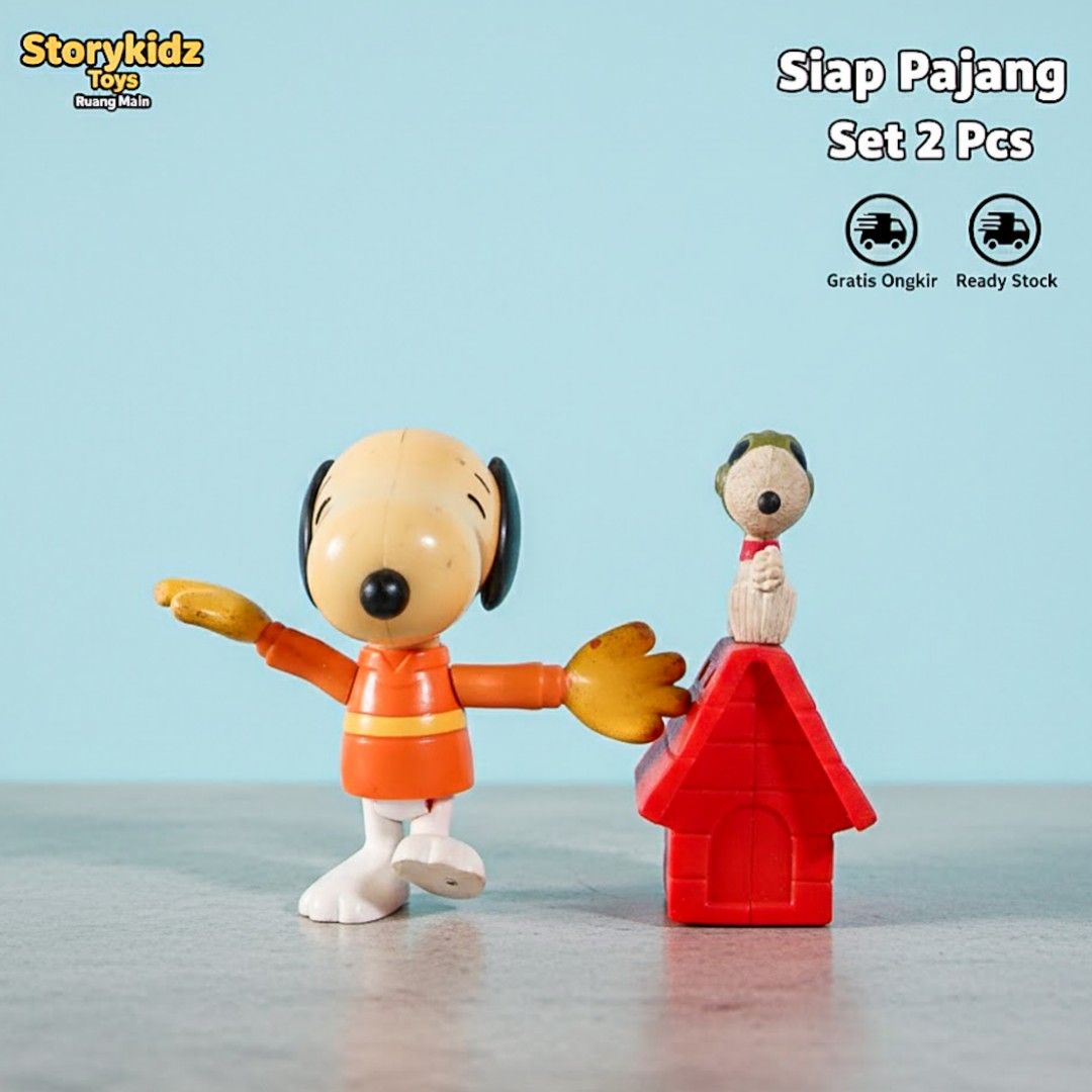 Figure Snoopy Peanuts Vintage Set 2 Pcs - Pajangan Meja Karakter Klasik ...