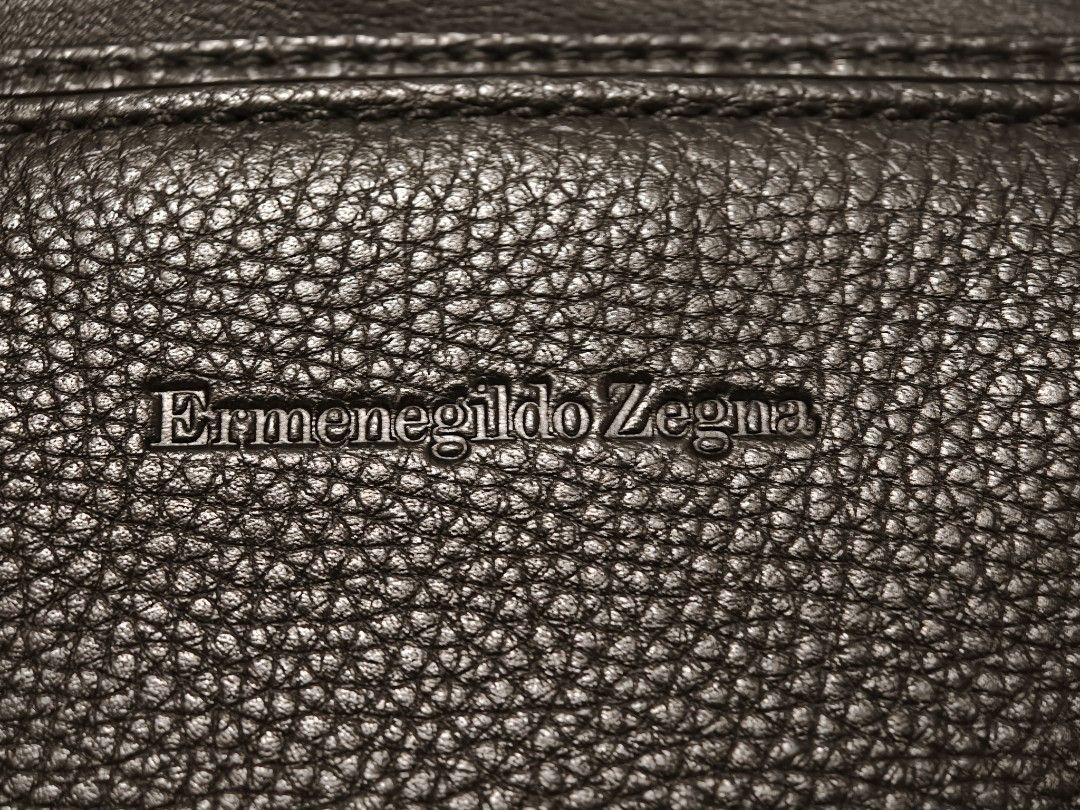 Men's Ermenegildo zegna grained leather slim briefcase authentic ...
