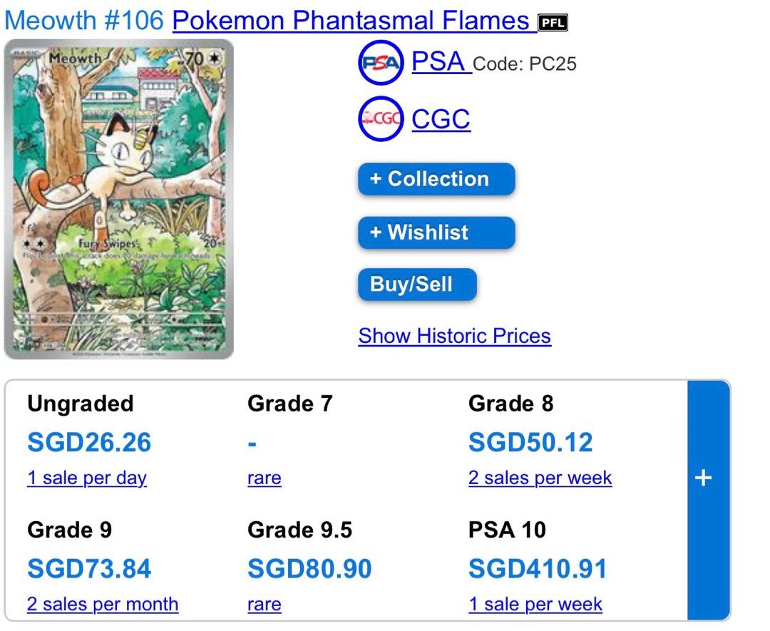 Meowth #106 Pokemon Phantasmal Flames, Hobbies & Toys, Toys & Games on ...