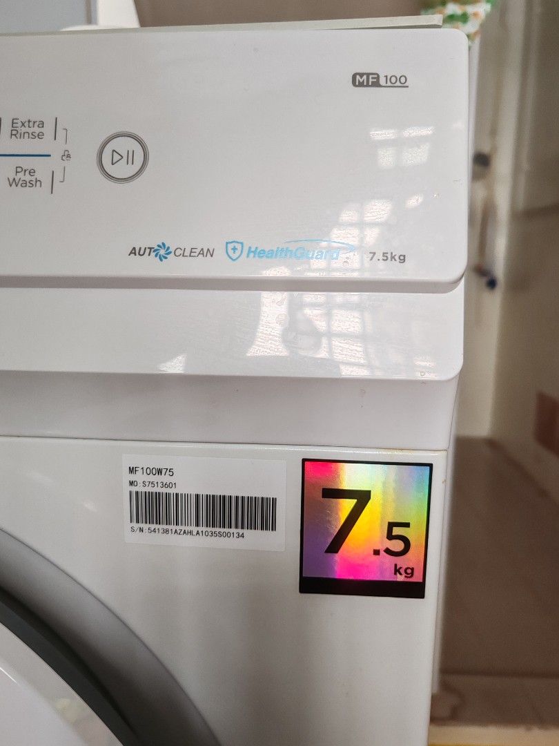 Midea MF100W75 7.5kg Front Load Washing Machine, TV & Home Appliances ...