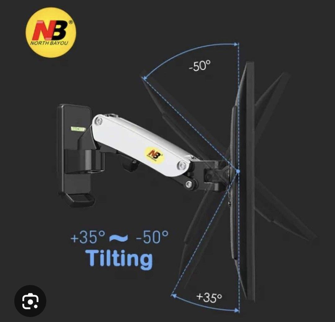 North Bayou NB F120 strut hydraulic monitor arm wall mount, Computers ...