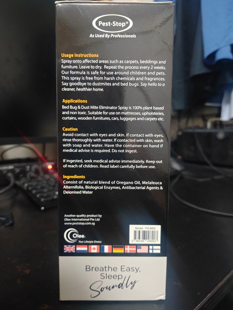 Pest-Stop Bed Bug & Dust Mite Eliminator Spray, Furniture & Home Living ...