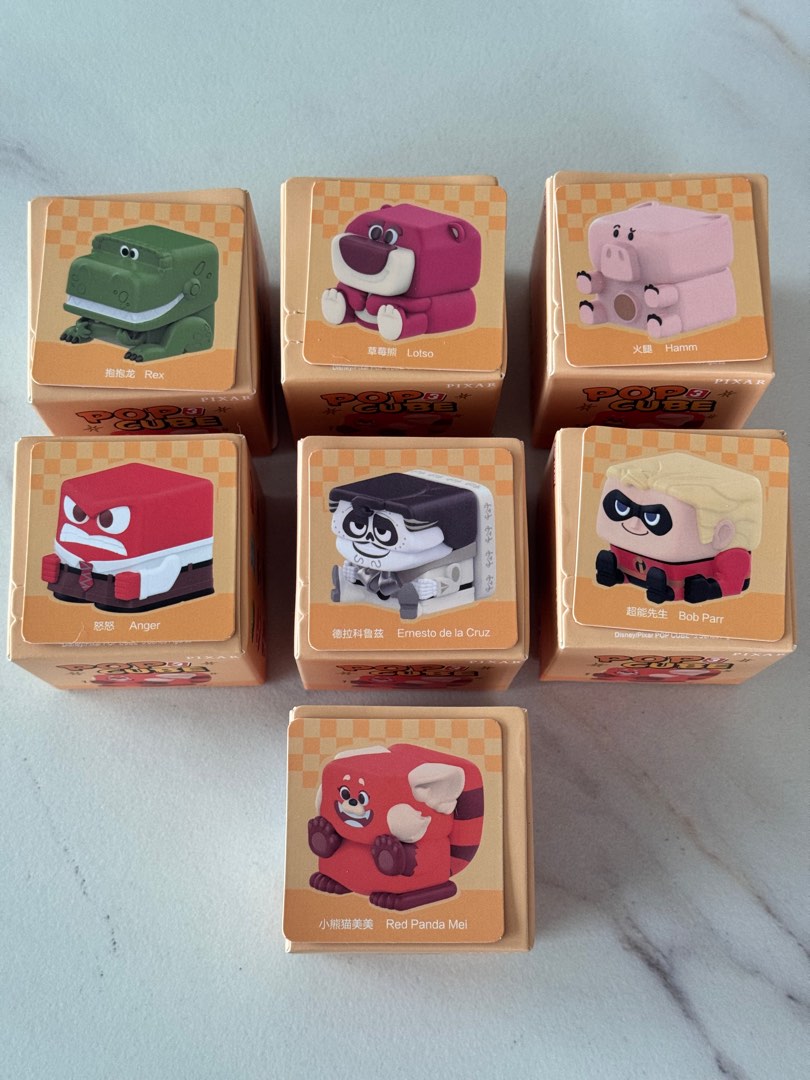 Pixar Pop Cube Figures - Rex, Lotso, Hamm, Anger, etc., Hobbies & Toys ...