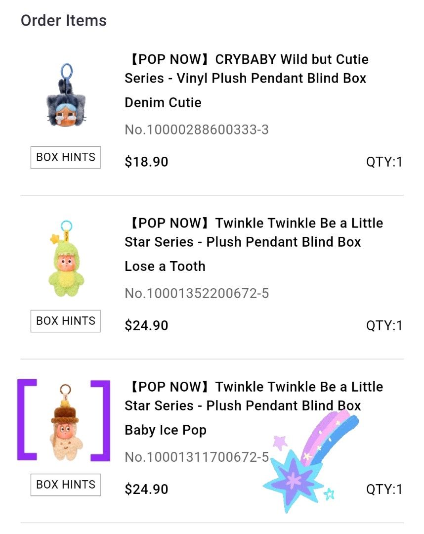 POP NOW Baby Ice Pop Plush Pendant Blind Box, Hobbies & Toys, Toys ...