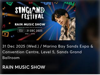 Rain Music Show Concert Ticket - 31 Dec 2025, Tickets & Vouchers, Event ...