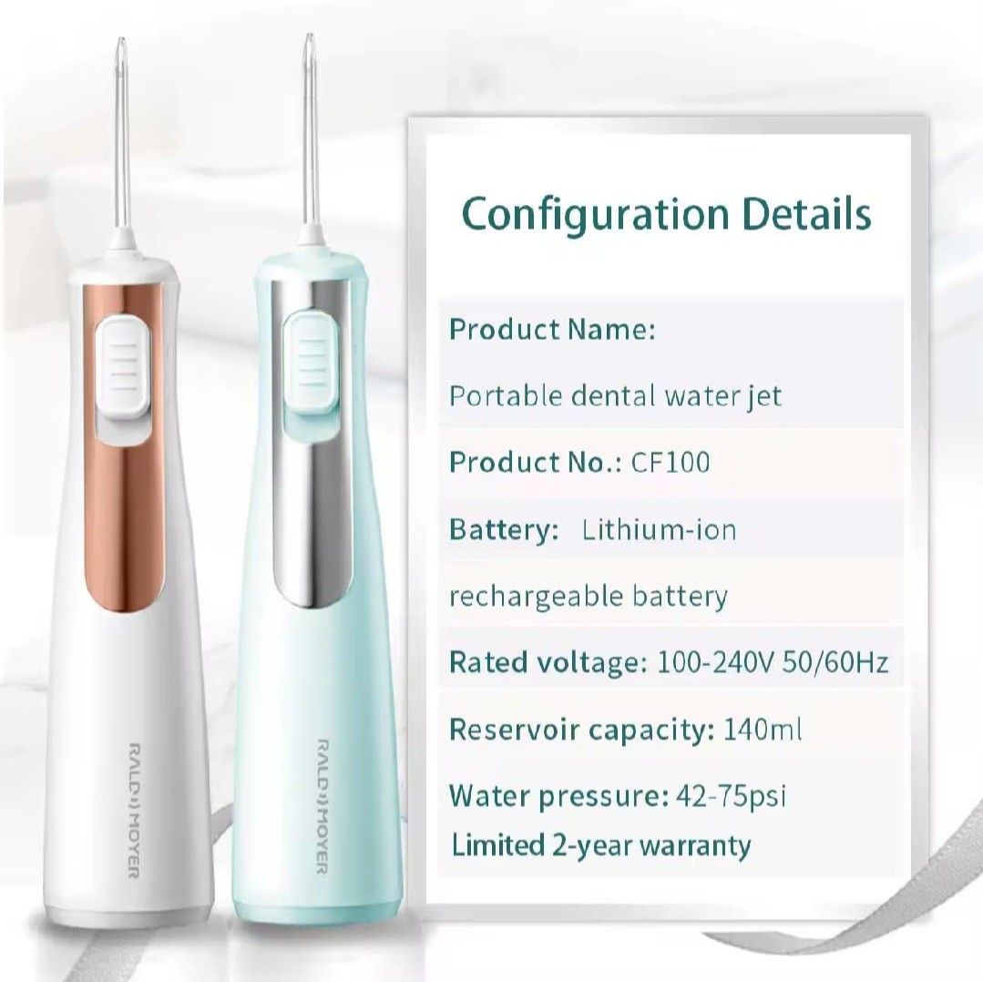Raldmoyer Portable Dental Water Jet CF100, Beauty & Personal Care, Oral ...