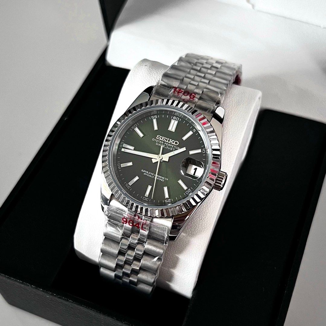 🔥READY STOCK🔥SEIKO DateJust Olive 36mm Mod, Men's Fashion, Watches ...