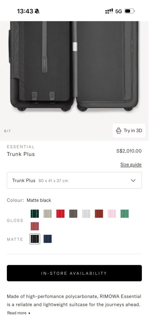 104L RIMOWA Salsa luggage 32-inch Check-in Luggage, Hobbies & Toys ...