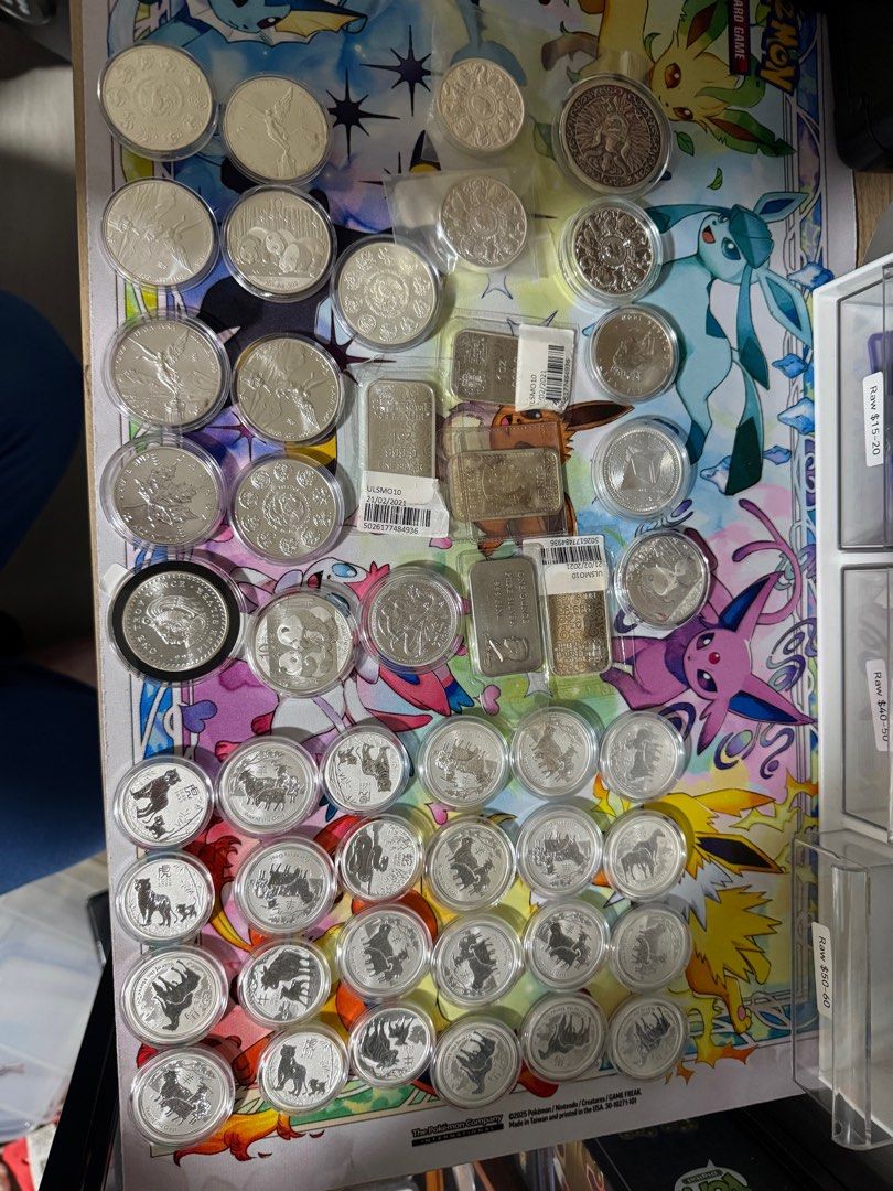 Silver Coins and Bars - 44 oz silver bullion - Premium Lot - Various ...