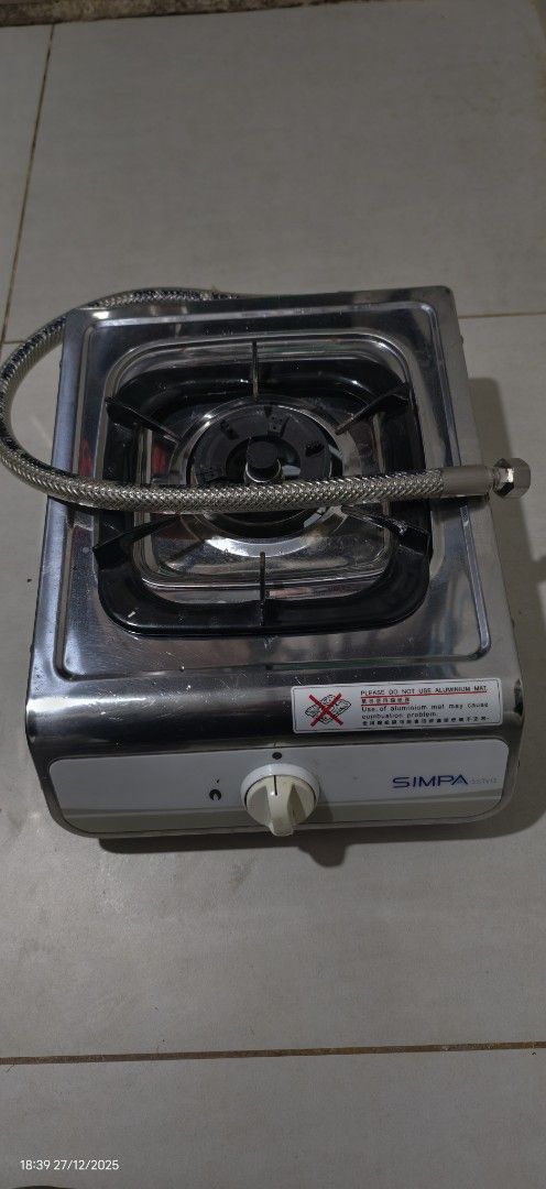 Simpa Single Burner Gas Stove, 家庭電器, 廚房電器, 抽油煙機及爐頭 - Carousell