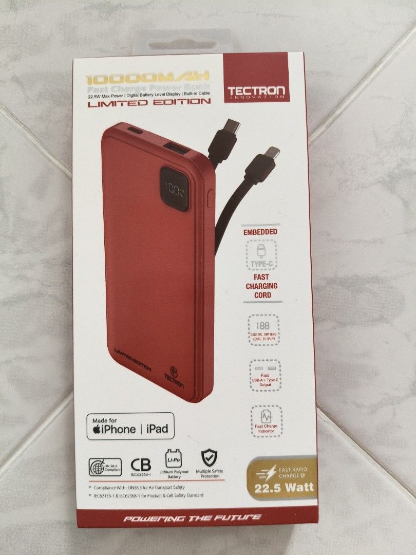 Tectron 10000mAh Fast Charge Powerbank, Mobile Phones & Gadgets, Mobile ...