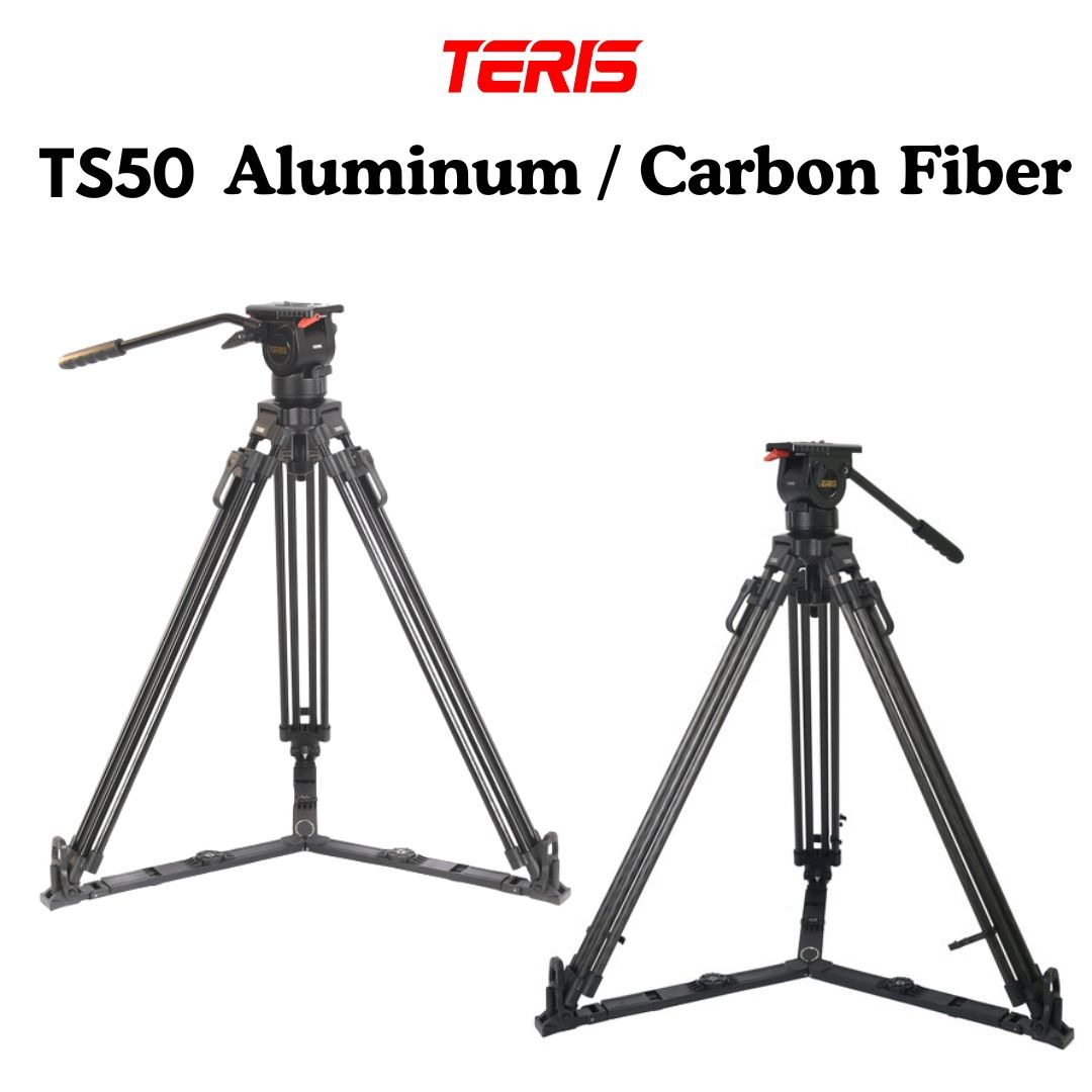 Teris TS50AL Aluminum / TS50CF Carbon Fiber Tripod and Fluid Head ...
