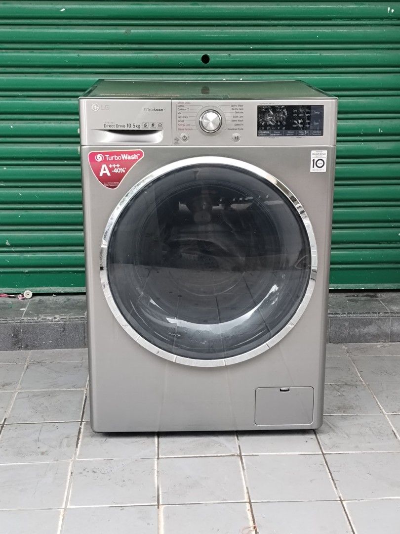 Used LG DD inverter front load hot washer 10.5kg, washing machine mesin ...